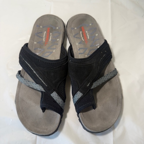 Merrell | Shoes | Merrell Terran Post Ii Womens Sandals Black Leather ...
